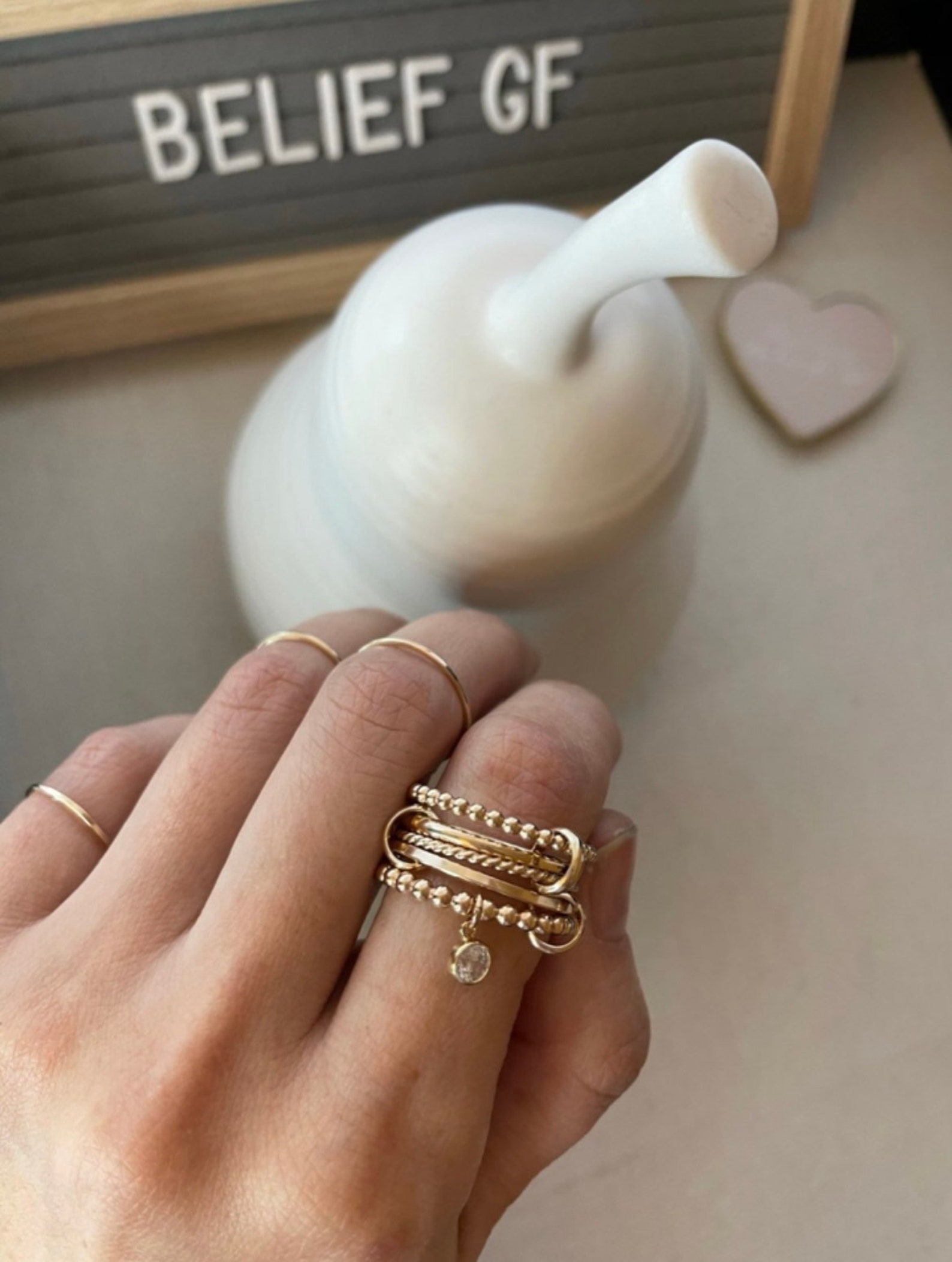 14KGF Gold Multi Link Connected Ring Chunky Gold Ring Gold - Etsy