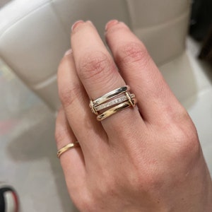 14KGF Two Tone Eternity Connected Ring, 1/20 14K Quality Mark (R11) - Etsy