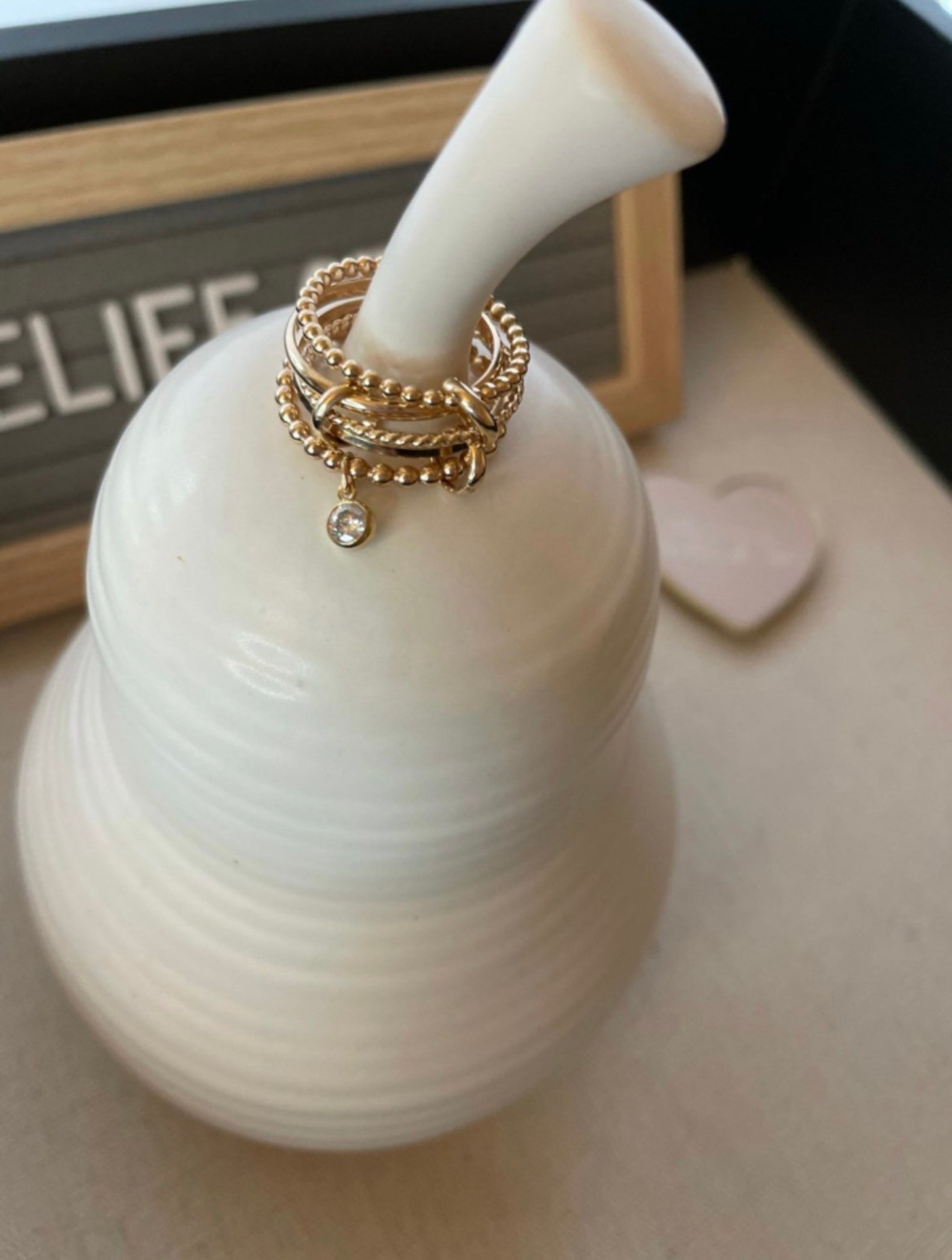 14KGF Gold Multi Link Connected Ring Chunky Gold Ring Gold - Etsy