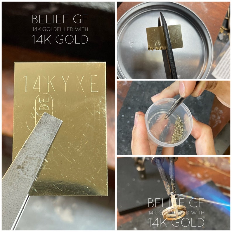14KGF Gold Filled Interlocking Ring Set: Sterling Silver Eternity Band ...