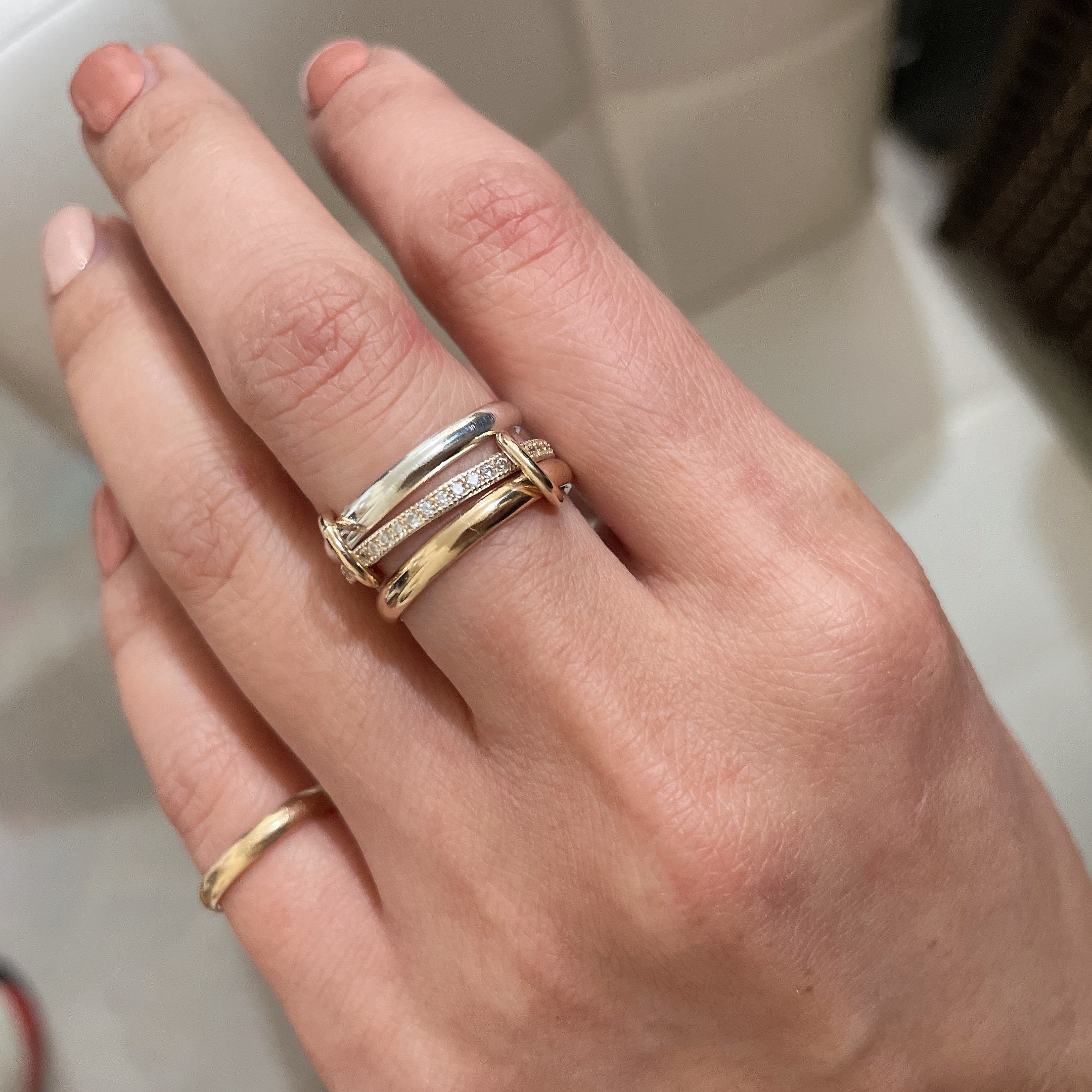 14KGF Two Tone Eternity Connected Ring, 1/20 14K Quality Mark (R11) - Etsy