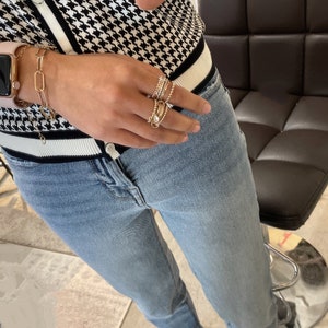 14KGF Multi Link Connected Rings, Trinity Ring, Tricolor Ring ...