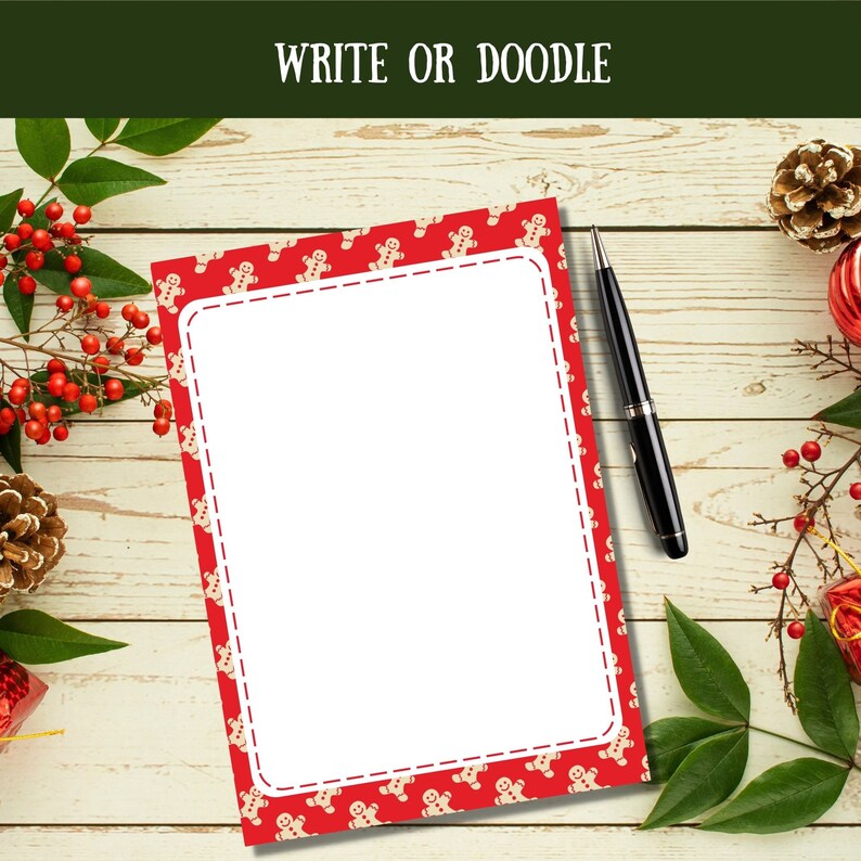 Printable Christmas Stationery Paper Letter Size 85 X 11 - Etsy