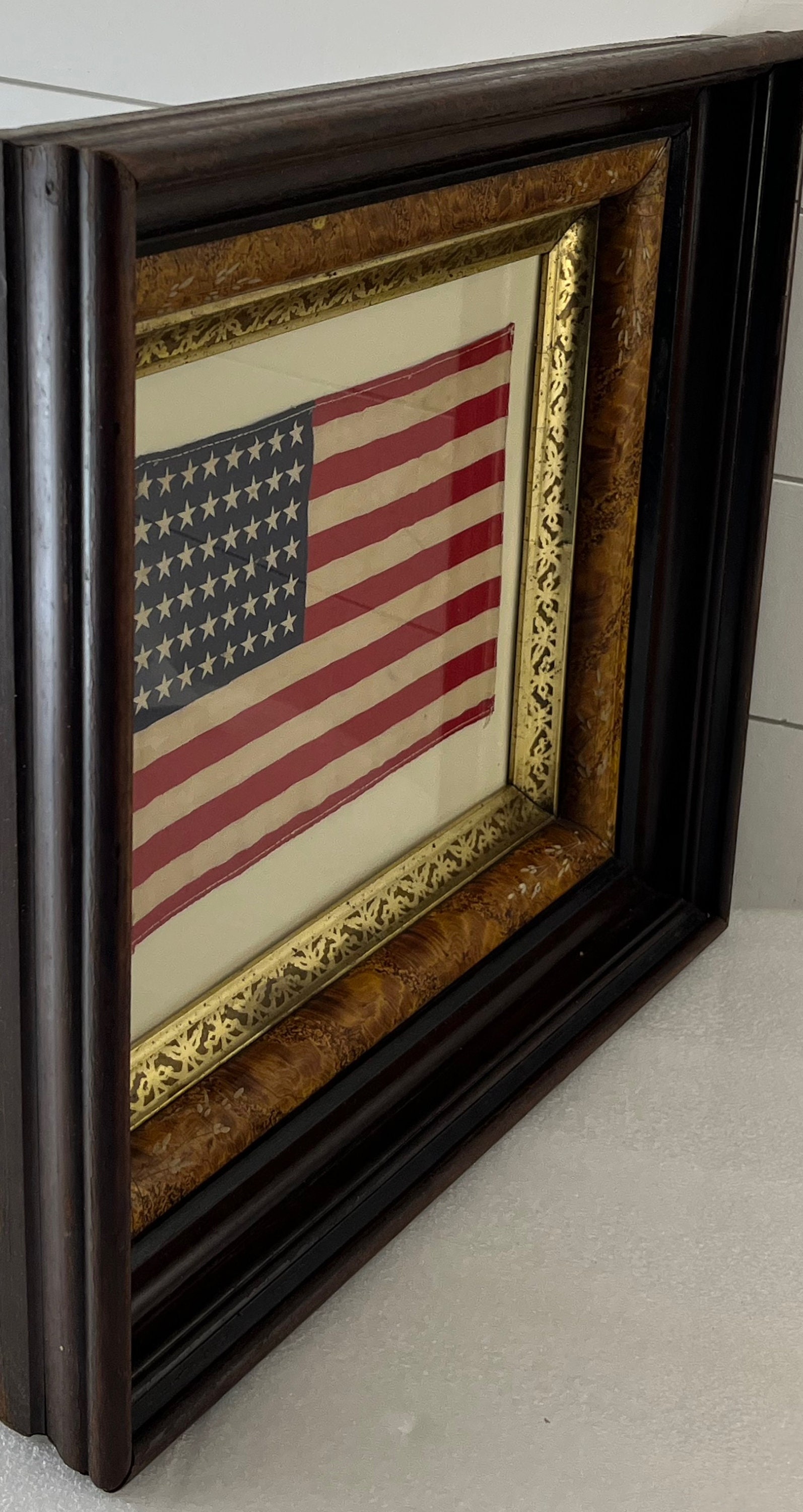 Vintage 48 Star American Flag in Antique Shadow Box Frame - Etsy