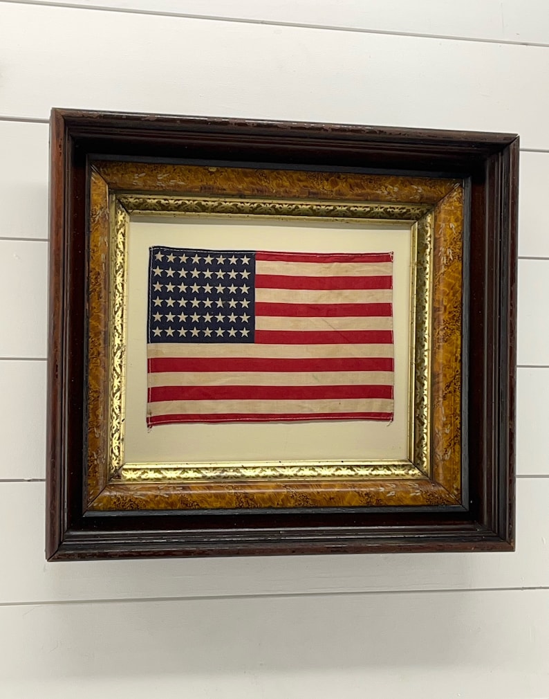 Vintage 48 Star American Flag in Antique Shadow Box Frame - Etsy
