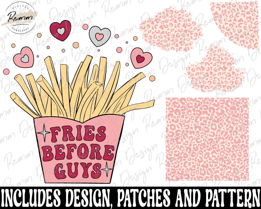 Fries Before Guys PNG, Matching Patches and Seamless Leopard Pattern ...