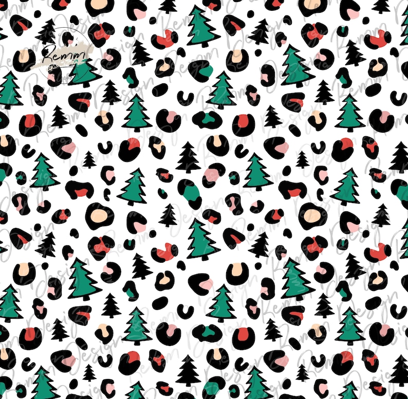 Colorful Leopard Print Christmas Tree Png Pattern Christmas - Etsy