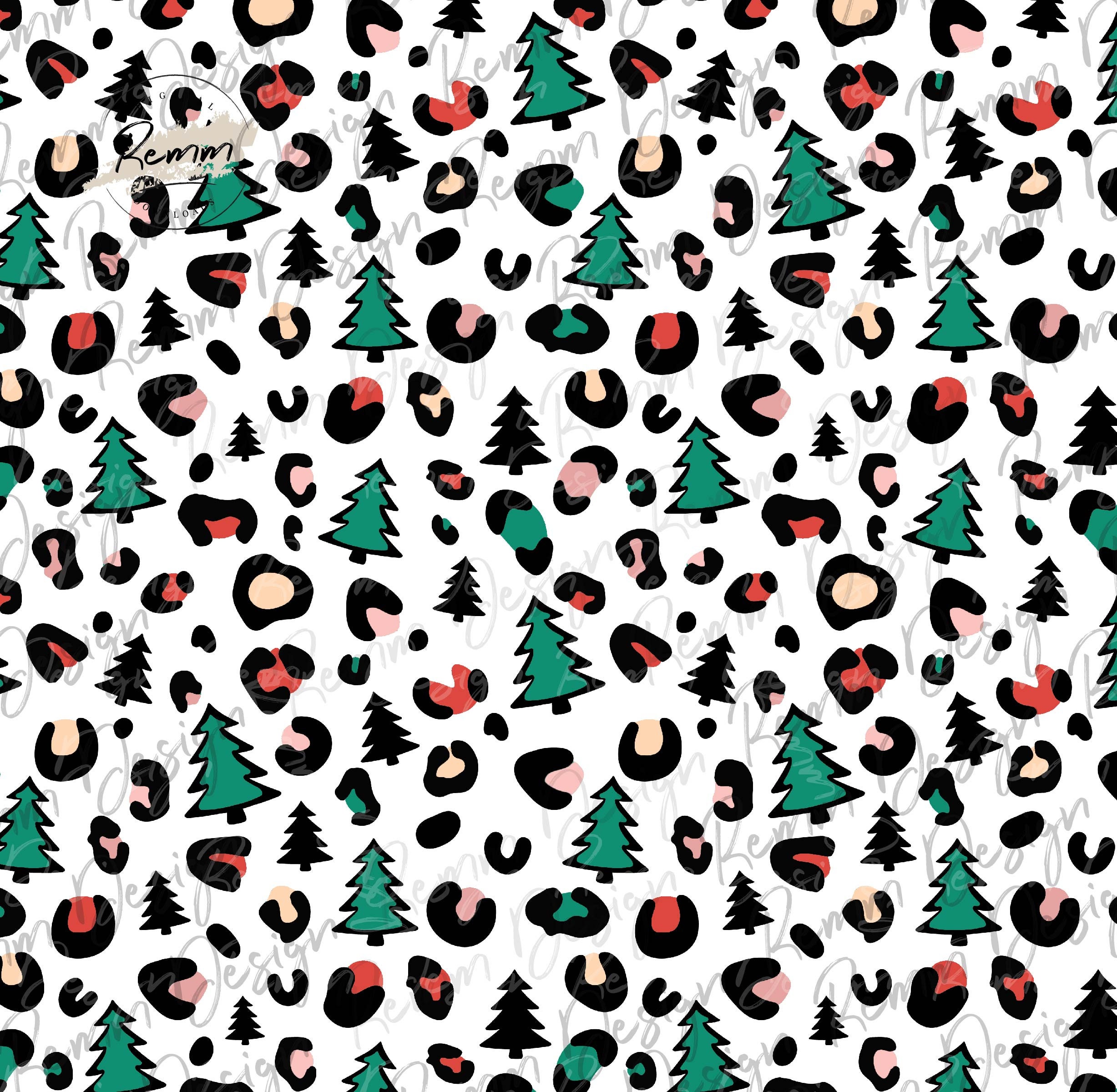Colorful Leopard Print Christmas Tree Png Pattern Christmas - Etsy