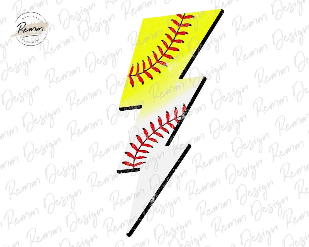 Distressed Baseball Softball Lightning Bolt PNG: Gameday Sublimation ...