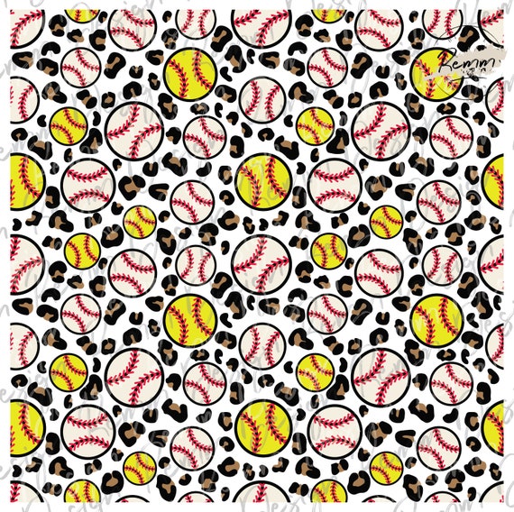 Seamless Softball and Baseball Leopard Png Sublimate | Etsy
