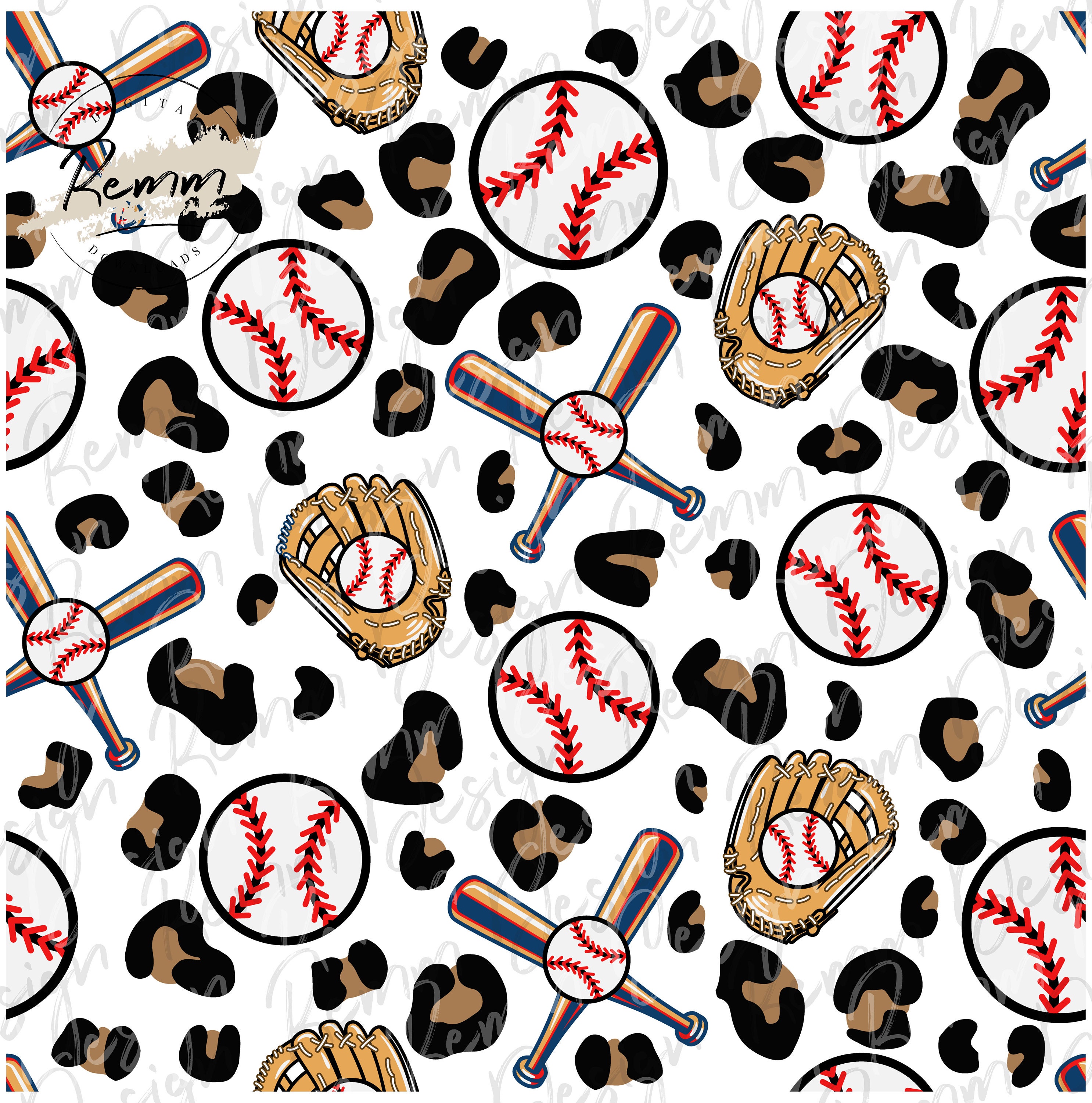 Baseball Leopard Seamless Pattern Sublimate Download Digital - Etsy