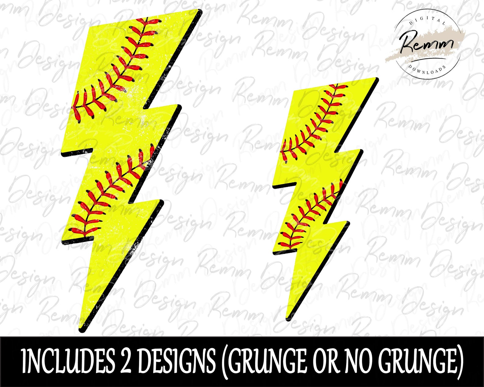 Softball Lightning Bolt Png Distressed Softball Png - Etsy