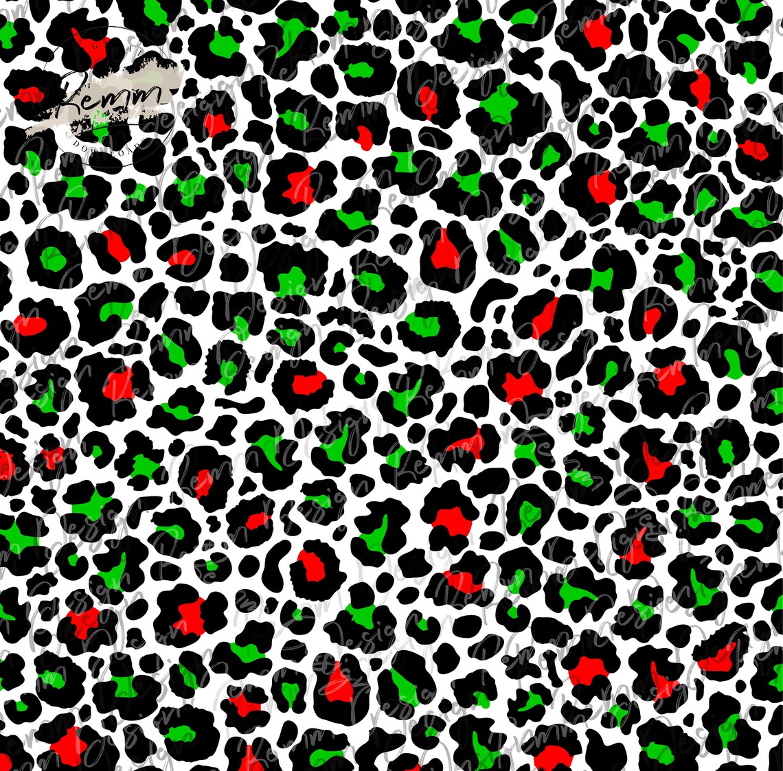 Christmas Leopard Print Seamless Pattern: Red and Green (PNG, JPEG) - Etsy