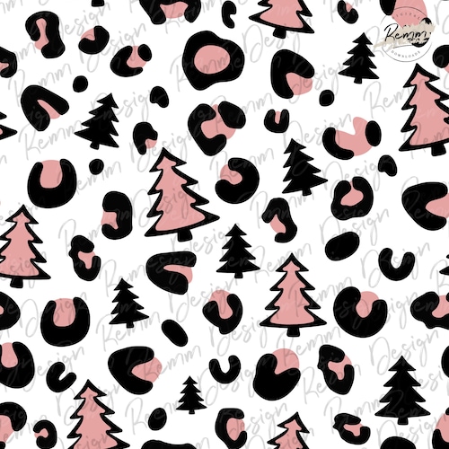 Christmas Leopard Print Svg Seamless Christmas Green Tree - Etsy