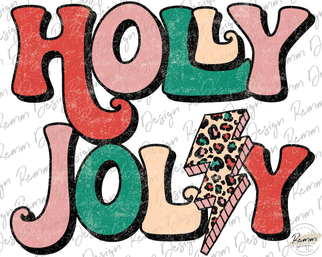Christmas Png, Holly Jolly Png, Retro Christmas Png Sublimation Design ...