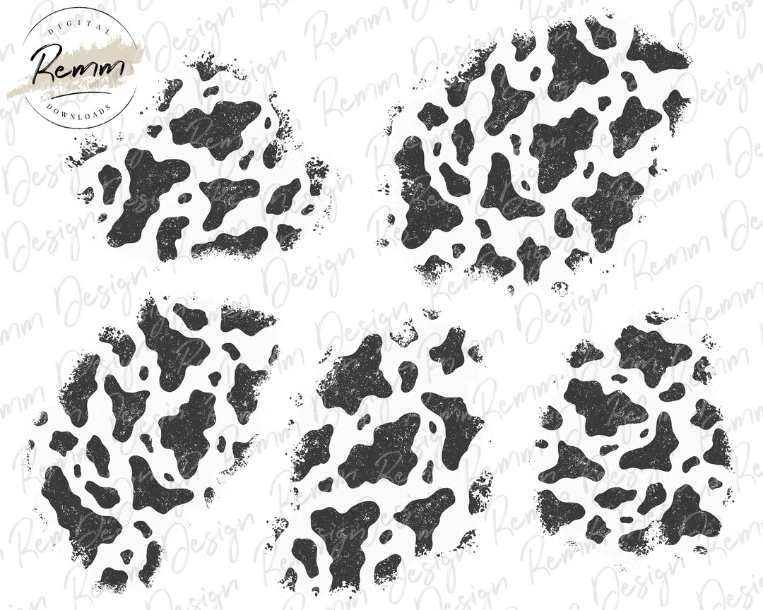 Distressed Cow Print Patches PNG, Cow Print Patches PNG, Cow Pattern ...