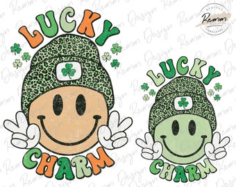 Lucky Charm Png, Retro Smiley Face Png, St. Patrick's Day Png, Green ...