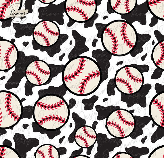 Seamless Cow Print Baseball Pattern Png Sublimate Download - Etsy