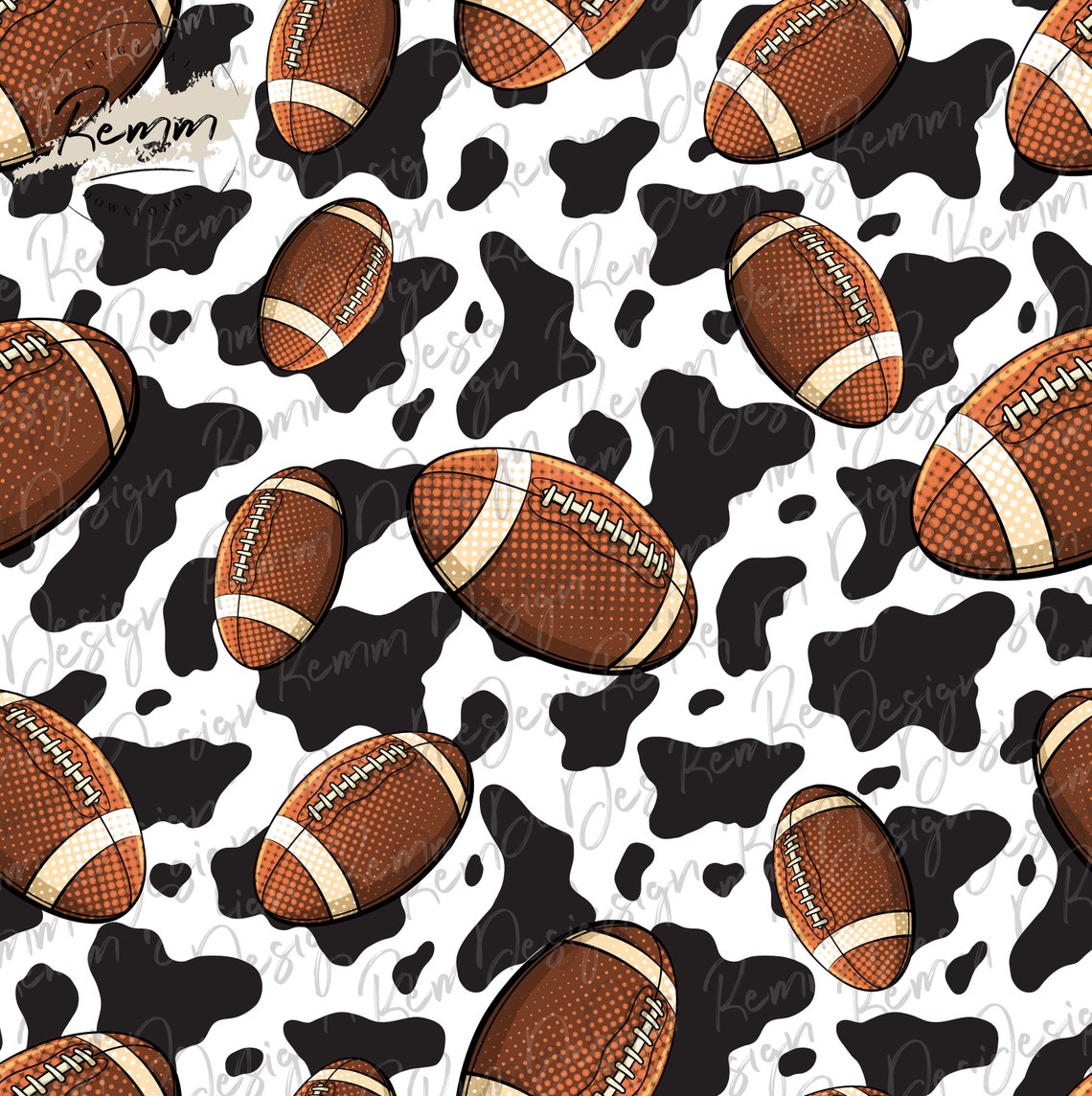 Seamless Football Pattern Png Cow Print Sublimate Download - Etsy