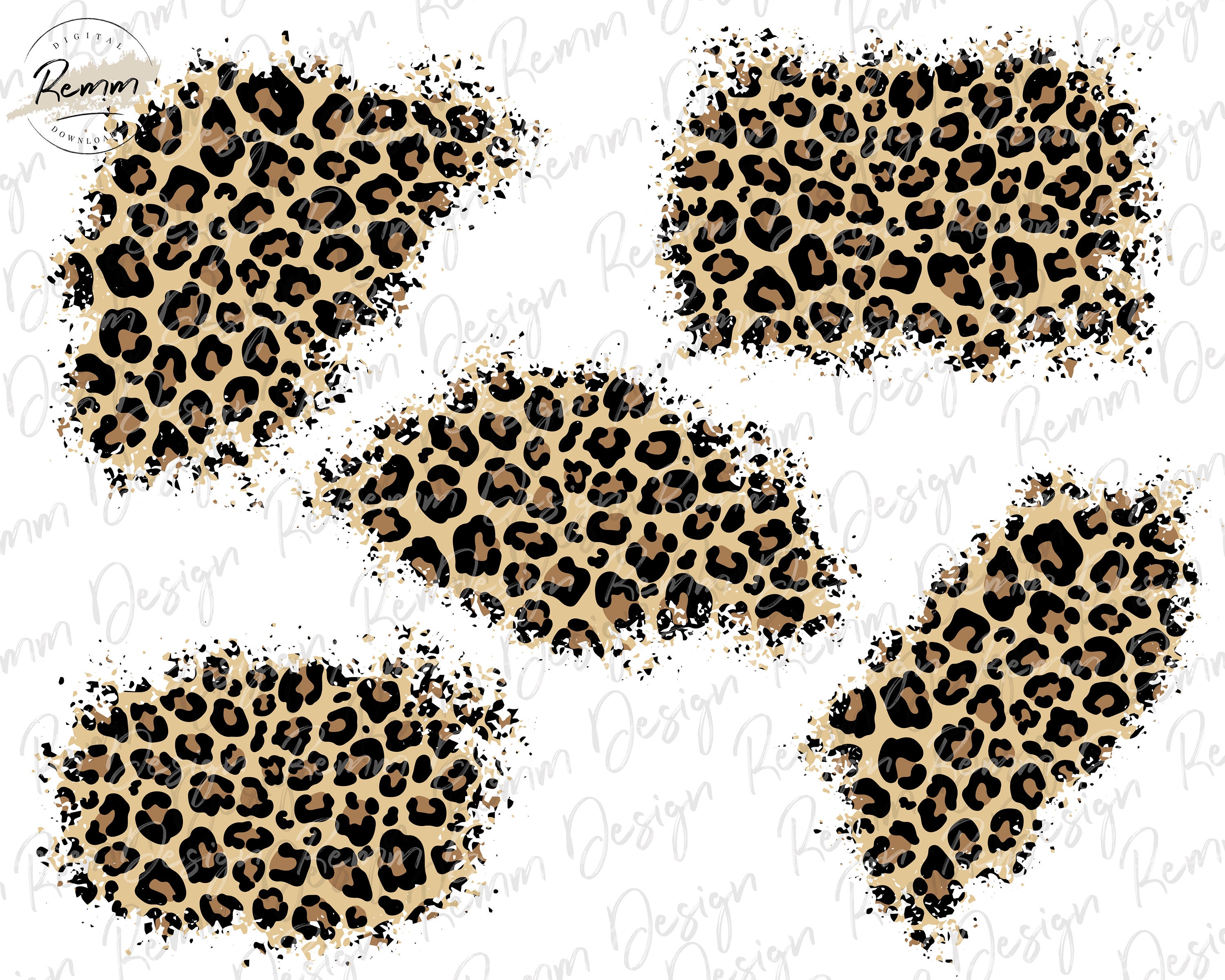 Distressed Leopard Print Patches: Sublimation PNG Design (digital ...
