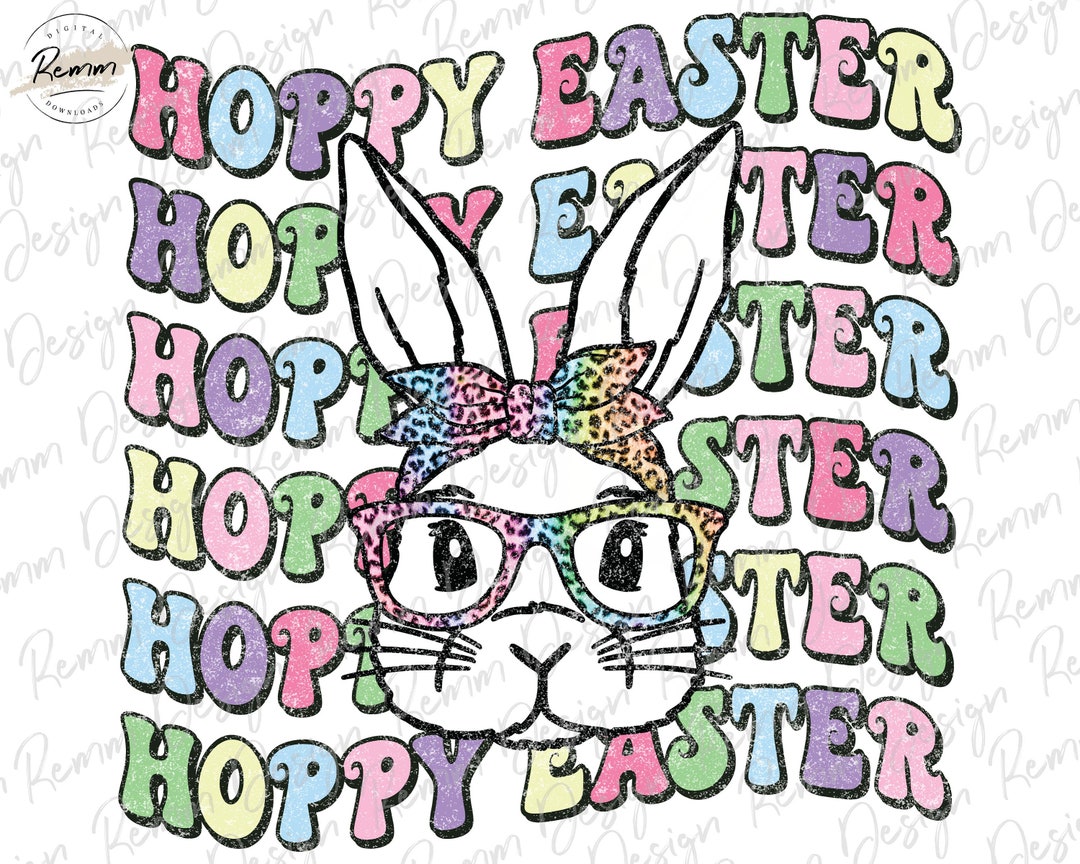 Easter Png, Hoppy Easter Png, Retro Easter Png, Easter Bunny Png ...