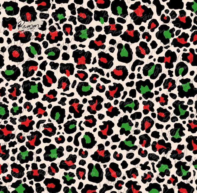 Retro Christmas Leopard Print Seamless Pattern (JPEG, PNG) - Etsy