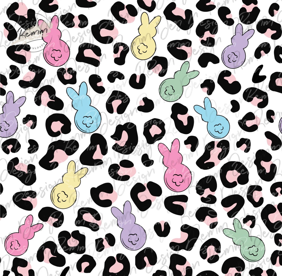 Leopard Print Easter Bunny Seamless Pattern (PNG, JPEG) - Etsy