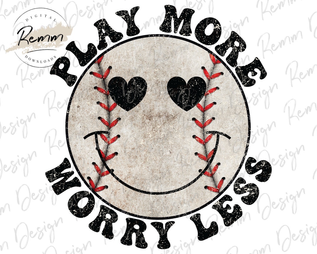 Retro Baseball Smiley Face PNG: Grunge Sublimation Design (digital ...