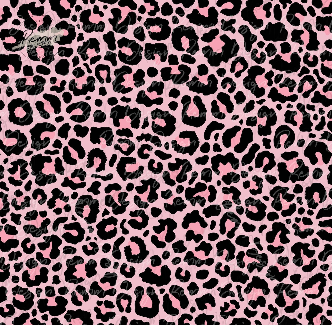 Pink Leopard Print Seamless Pattern, Valentines Day Seamless Pattern ...