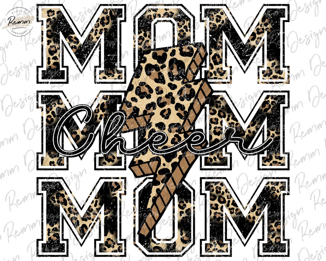 Cheer Mom Png, Leopard Cheer Mom Lightning Bolt Png, Grunge ...