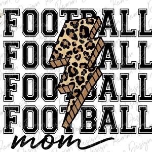 Football Mom Leopard Bolt Png Distressed Football Png - Etsy