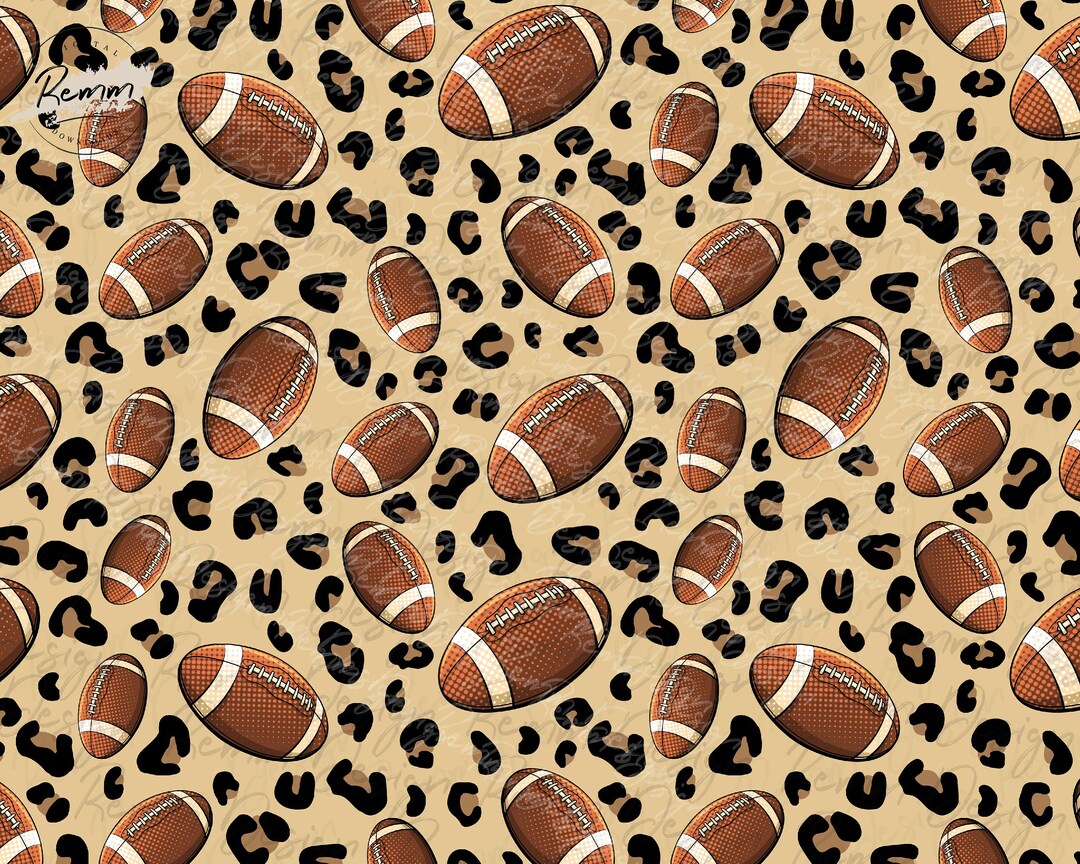 Seamless Football Leopard Pattern, Tan, Png and Jpeg, Digital Paper ...