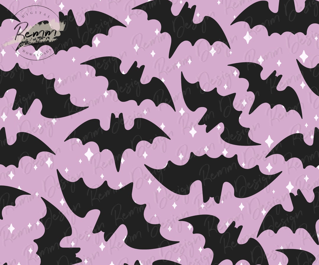 Halloween Seamless Pattern, Repeating Bat and Stars Pattern for ...