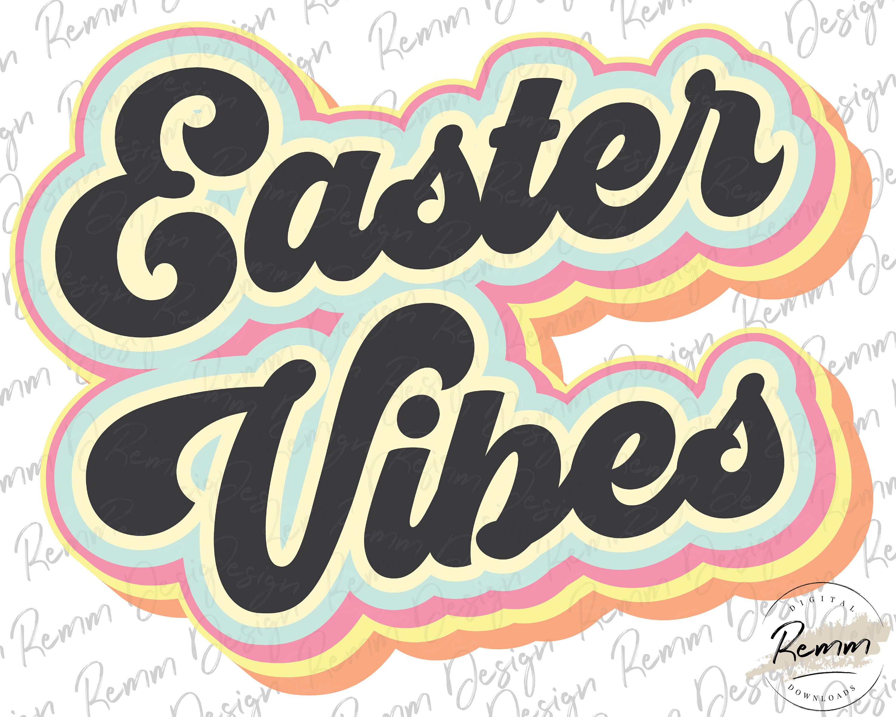 Easter Vibes Png Easter Png Retro Png Easter Sublimation - Etsy