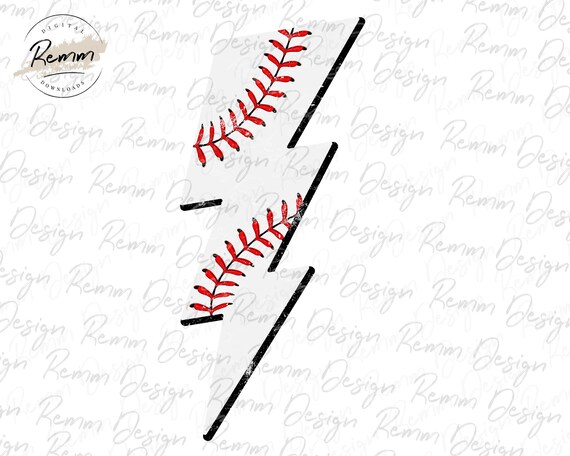 Baseball Lightning Bolt Png Distressed Baseball Png - Etsy UK