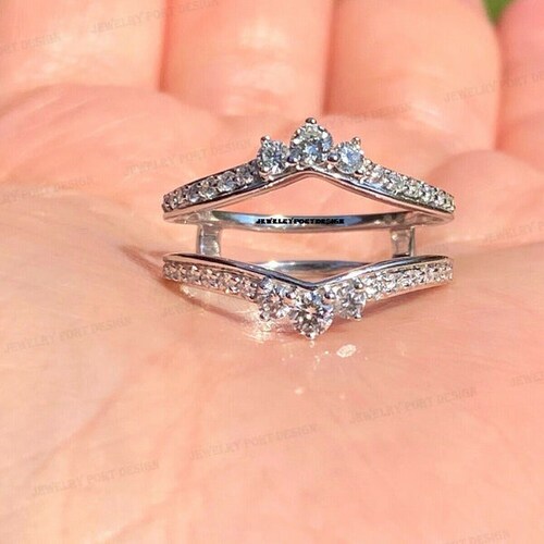 Moissanite Women's Vintage Enhancer Wedding Ring Band - Etsy