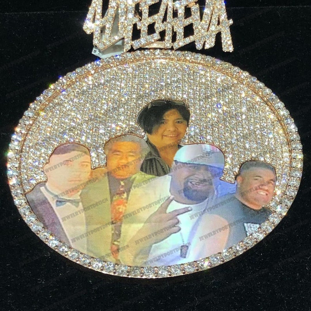 Memory Frame Pendant for Men's VVS Real Moissanite 14k - Etsy