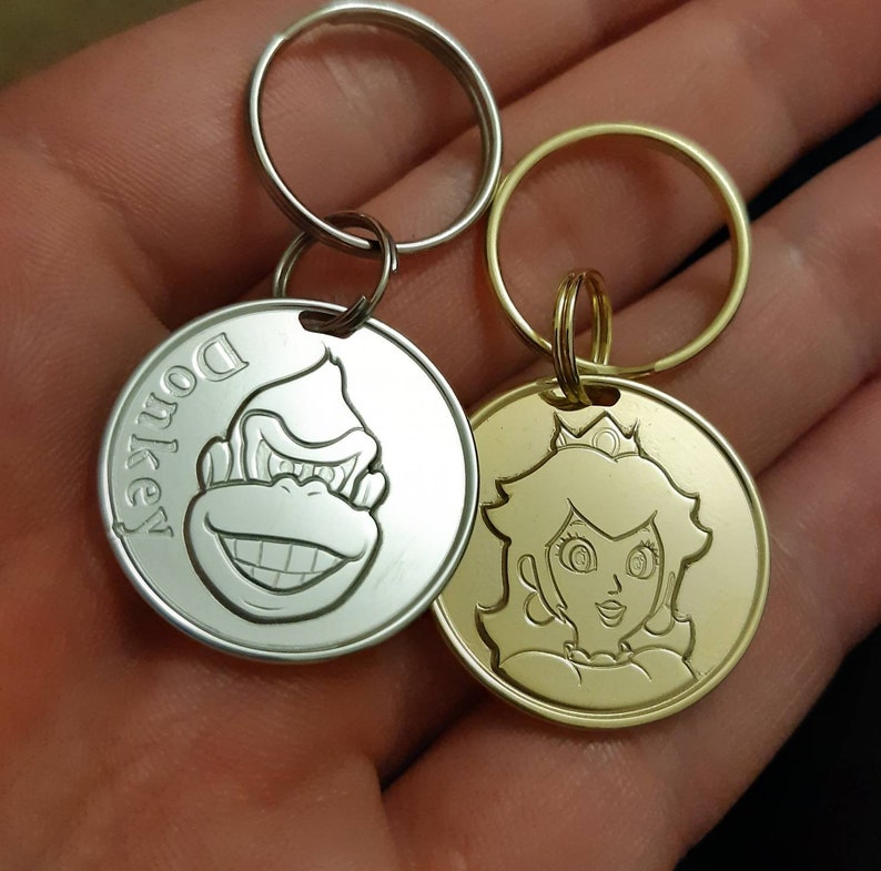 Super Mario Rare Double Sided Metal Keyring/ Pet Tag Stunning | Etsy