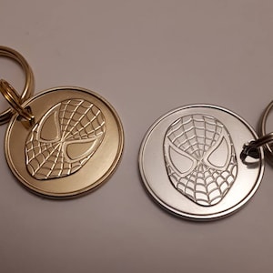 Spider-man Rare Double Sided Metal Keyring Coin, Stunning Detail! Gold ...