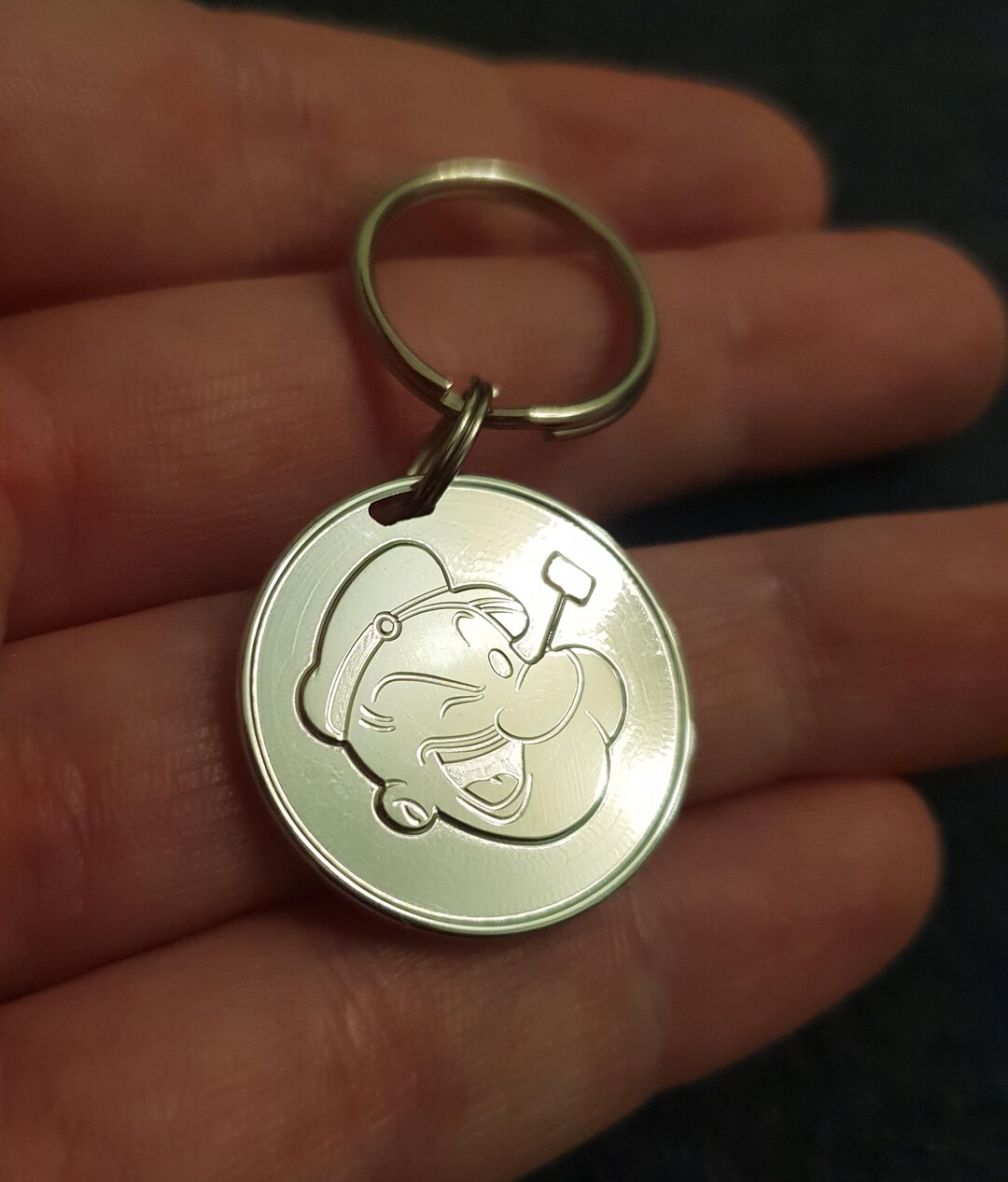 Popeye the Sailor Man Rare Double Sided Metal Keyring/ Coin, Stunning ...