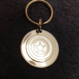 Captain America Rare Double Sided Metal Keyring Coin, Stunning Detail ...