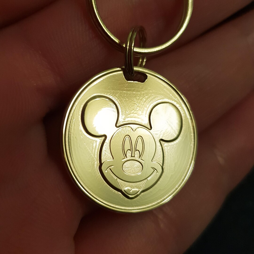 Mickey Mouse Rare Double Sided Metal Keyring Coin, Stunning Detail ...