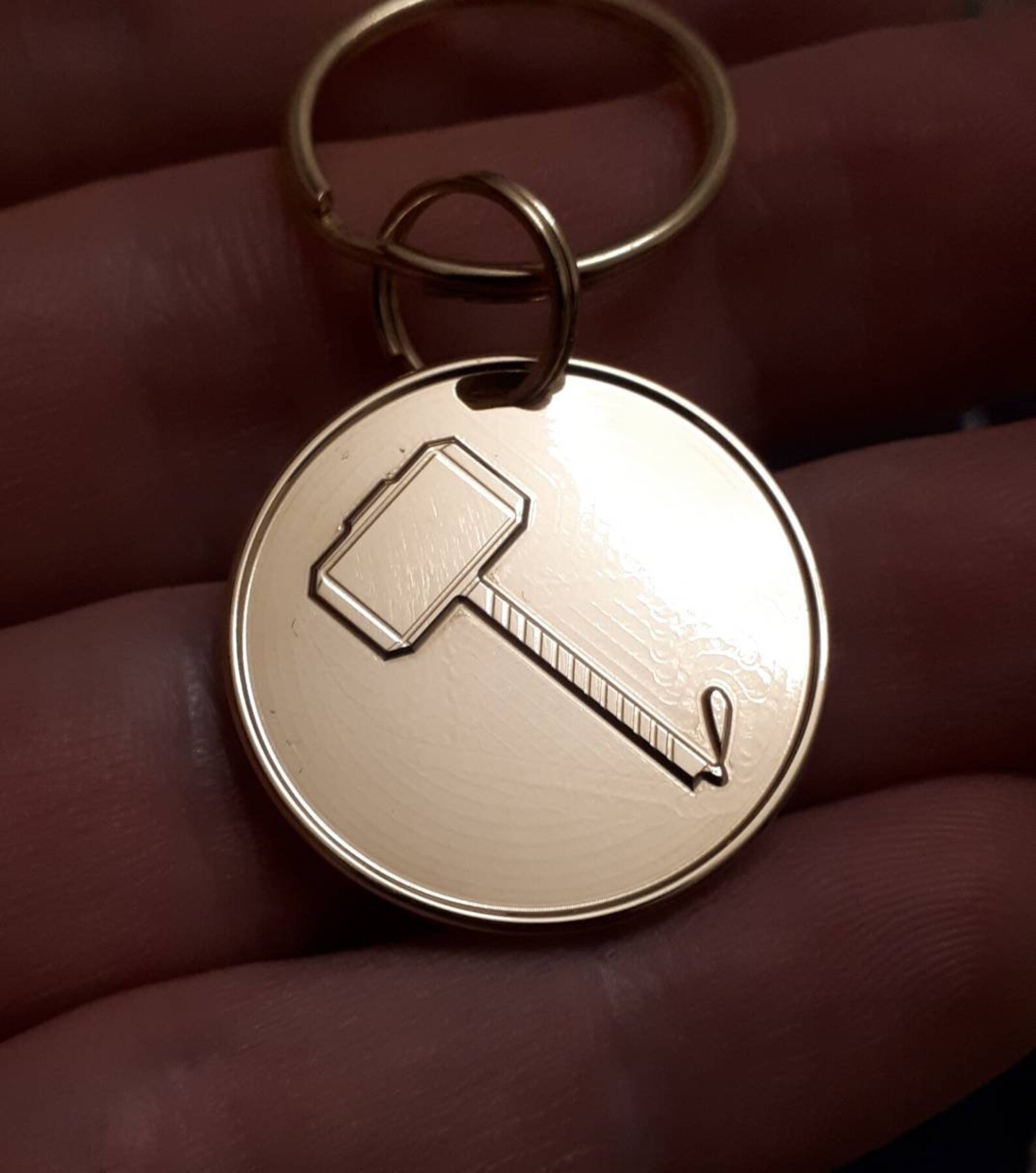 Thor Hammer Mjolnir Double Sided Metal Keyring Coin, Stunning Detail ...