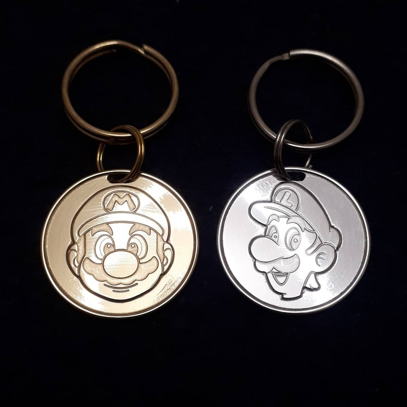Super Mario Rare Double Sided Metal Keyring/ Pet Tag Stunning | Etsy