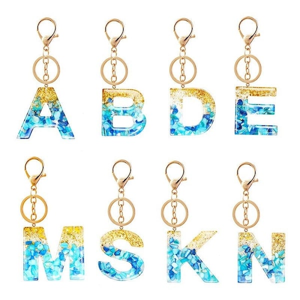 Resin Alphabet Keyring - Etsy
