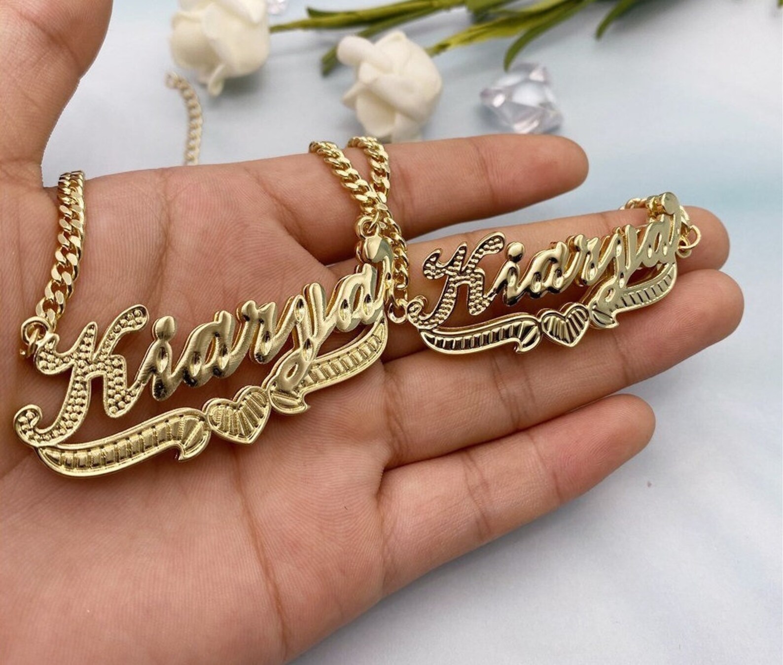 Custom Name Jewelry Set Name Necklace Custom Name Bracelet - Etsy