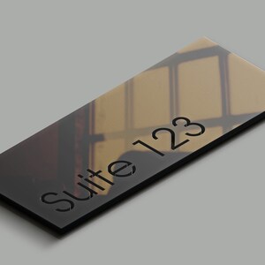 Modern Acrylic Glass Suite Number Sign - Personalized Office Door ...