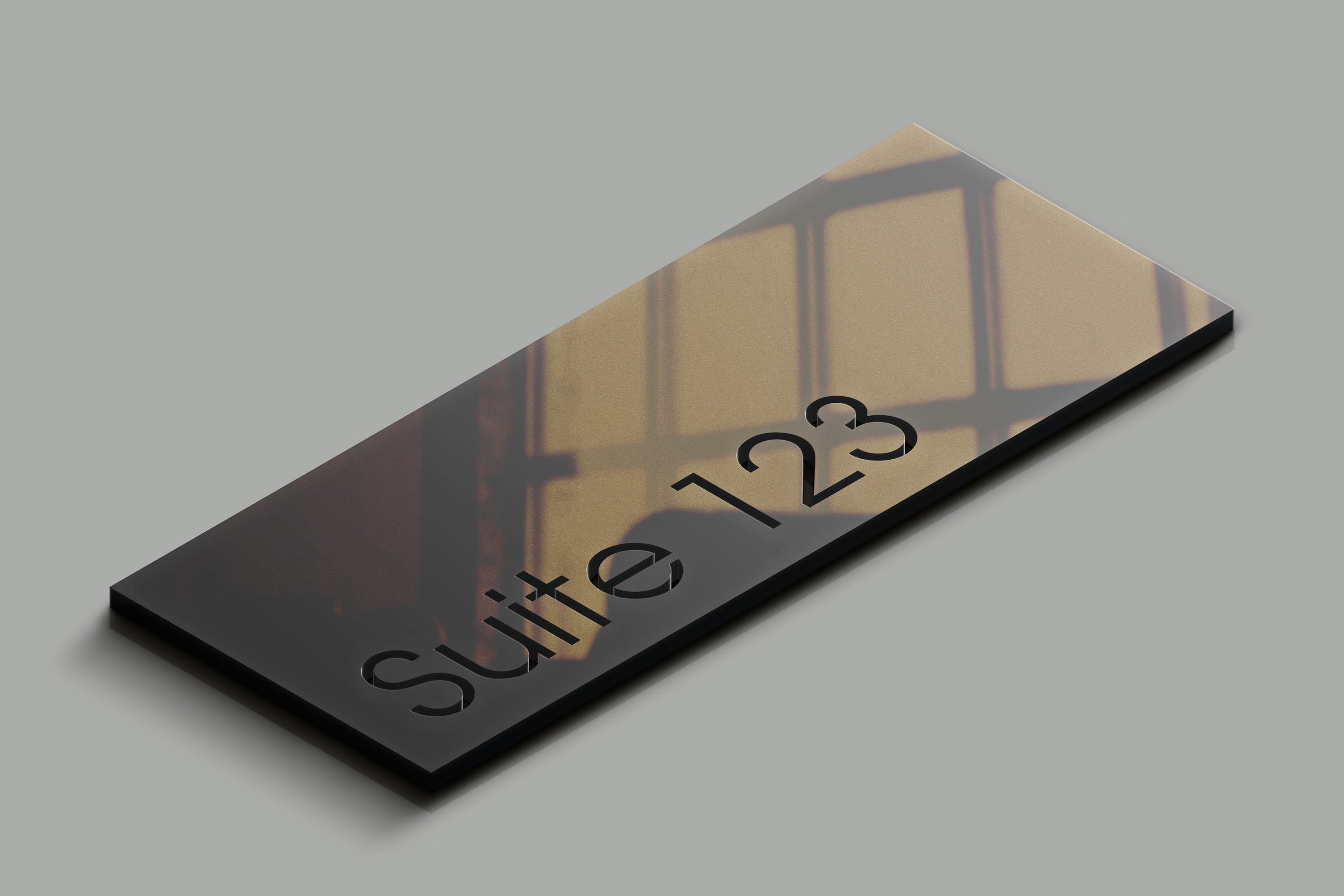 Modern Acrylic Glass Suite Number Sign - Personalized Office Door ...