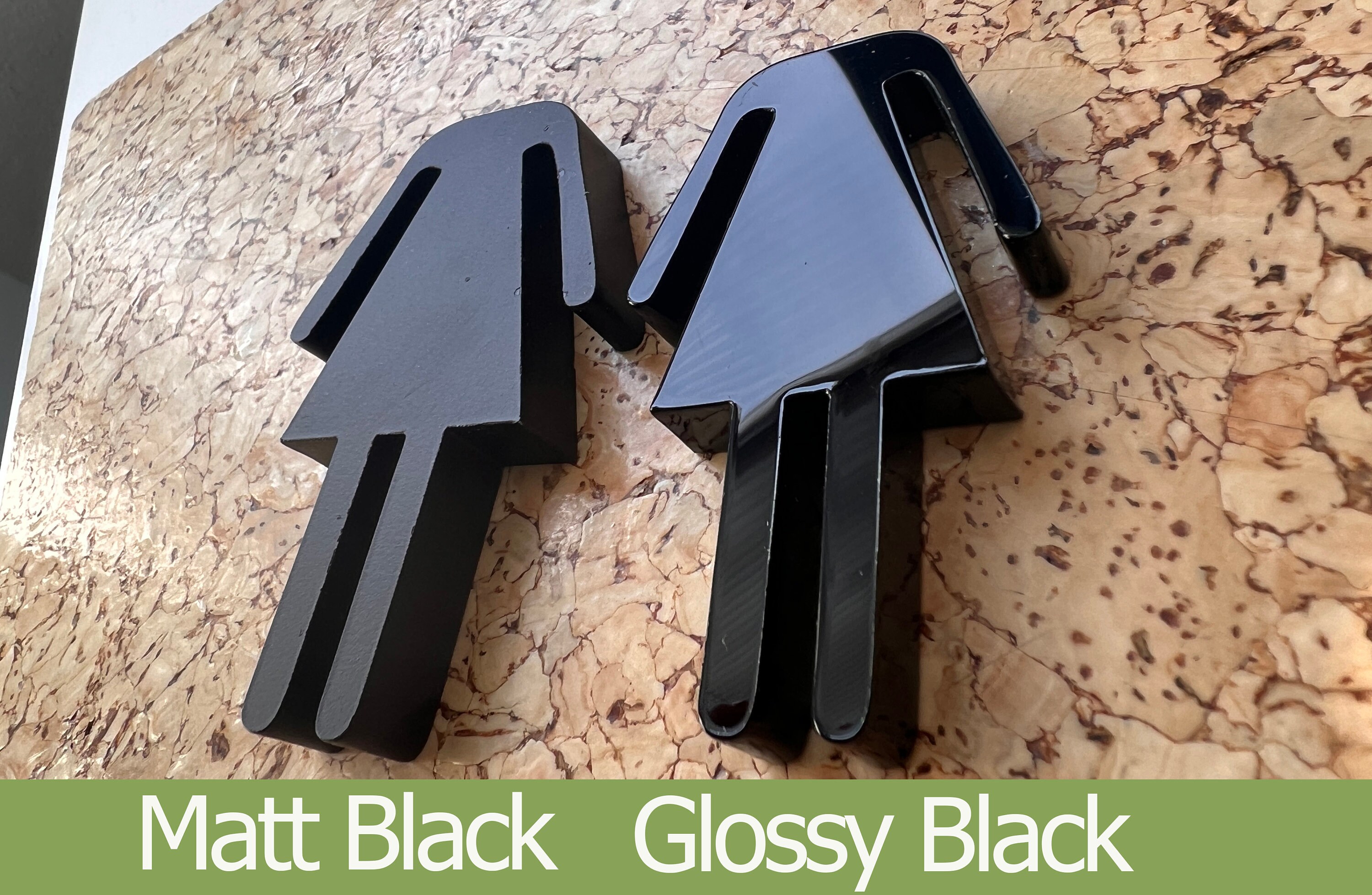 Round WC Sign Modern Black Gold Acrylic Restroom Sign for - Etsy