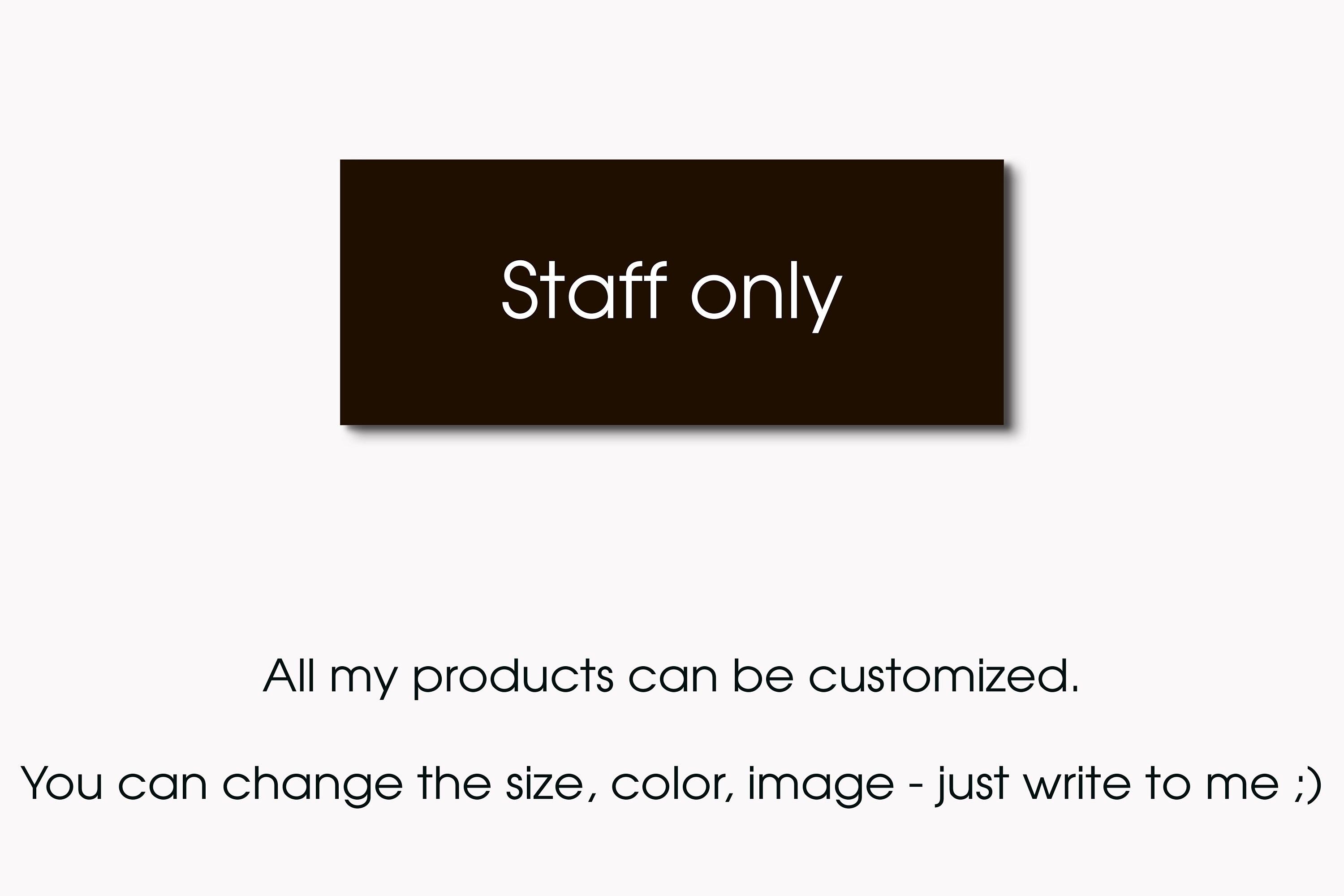 Modern Acrylic Glass Sign Staff Only Elegant Office Door Plaque ...